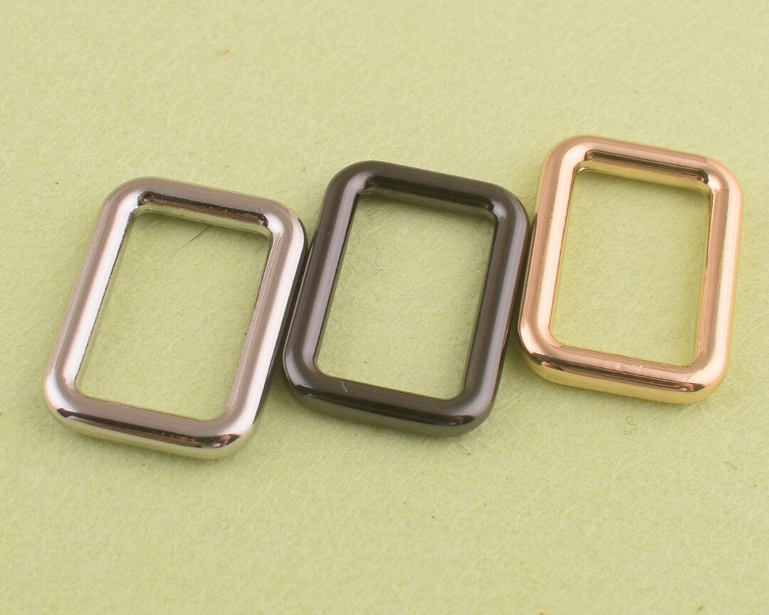 Rectangle Rings Silver / Gold / Gun Black Square Ring Metal Rectangular ...