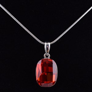 Ruby Red Necklace,17'' Minimalist Jewelry,red Crystal,simple Sparkly Glass Necklace,trendy ...