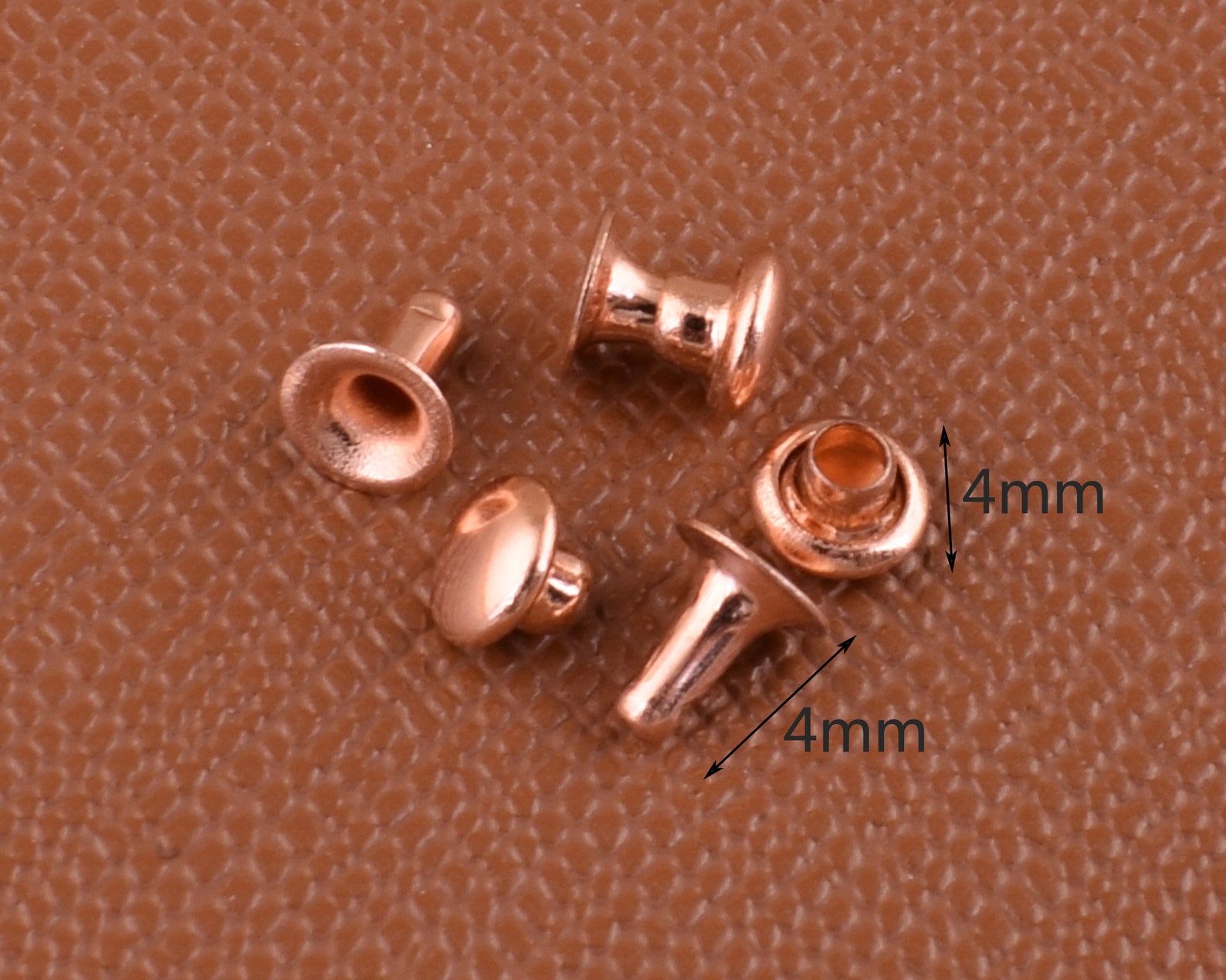 Round Rivet200 Sets Mini Rose Gold Rivets Studs Metal Rapid - Etsy