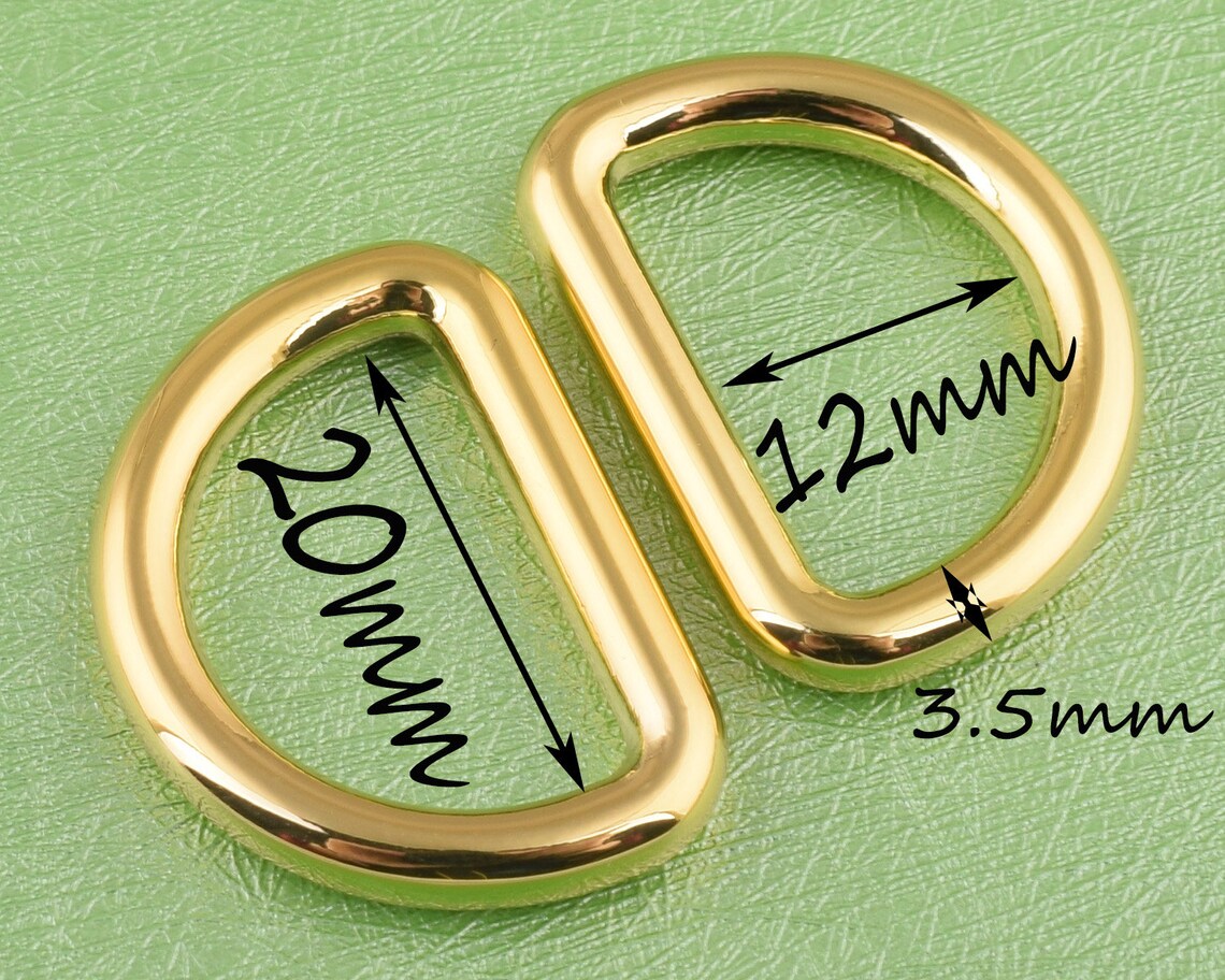 6 pcs 20mm12mm d rings gold d-rings metal d loop d ring d | Etsy