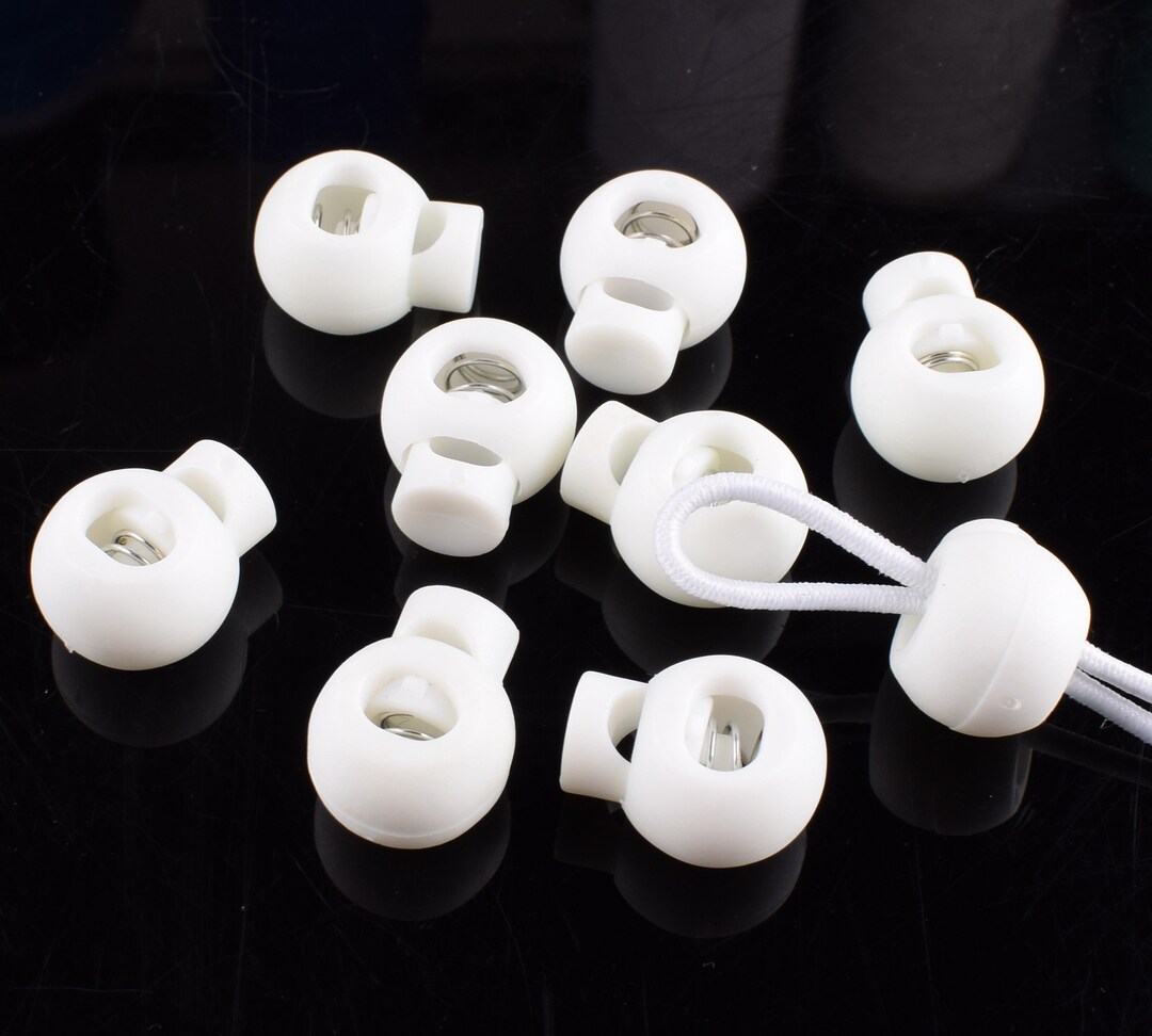 Cord Lock,white Plastic Cord Stopper Rope End Toggle Clip Buckle ...