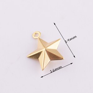 Gold Star Charms Pendant,bright Brass Golden Stars,double Sided ...