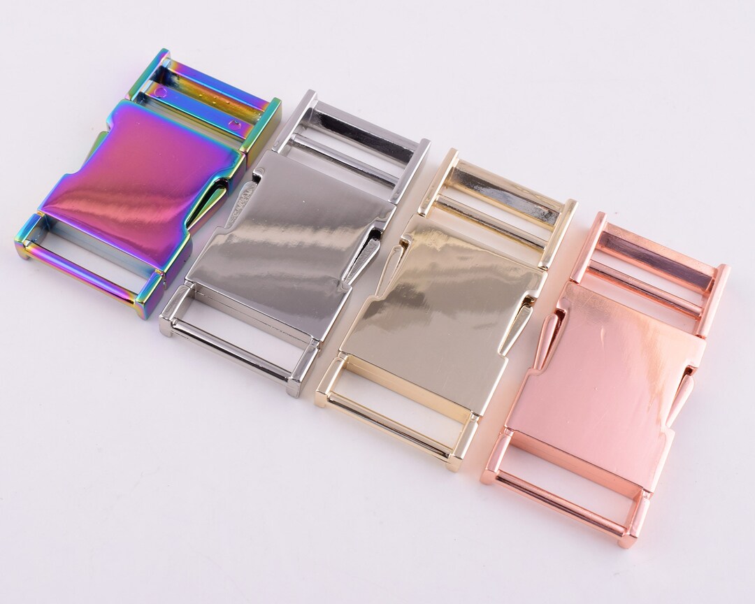 Metal Release Side Buckle,1 Inch Rose Gold/light Gold/silver/rainbow ...