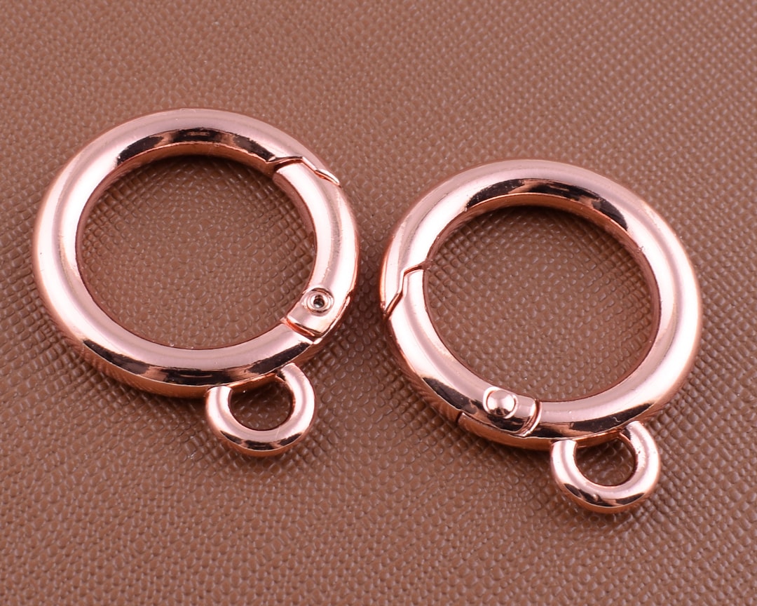 Rose Gold Spring Gate Ring,18mm Round Spring O Ring Clasp Buckle With ...