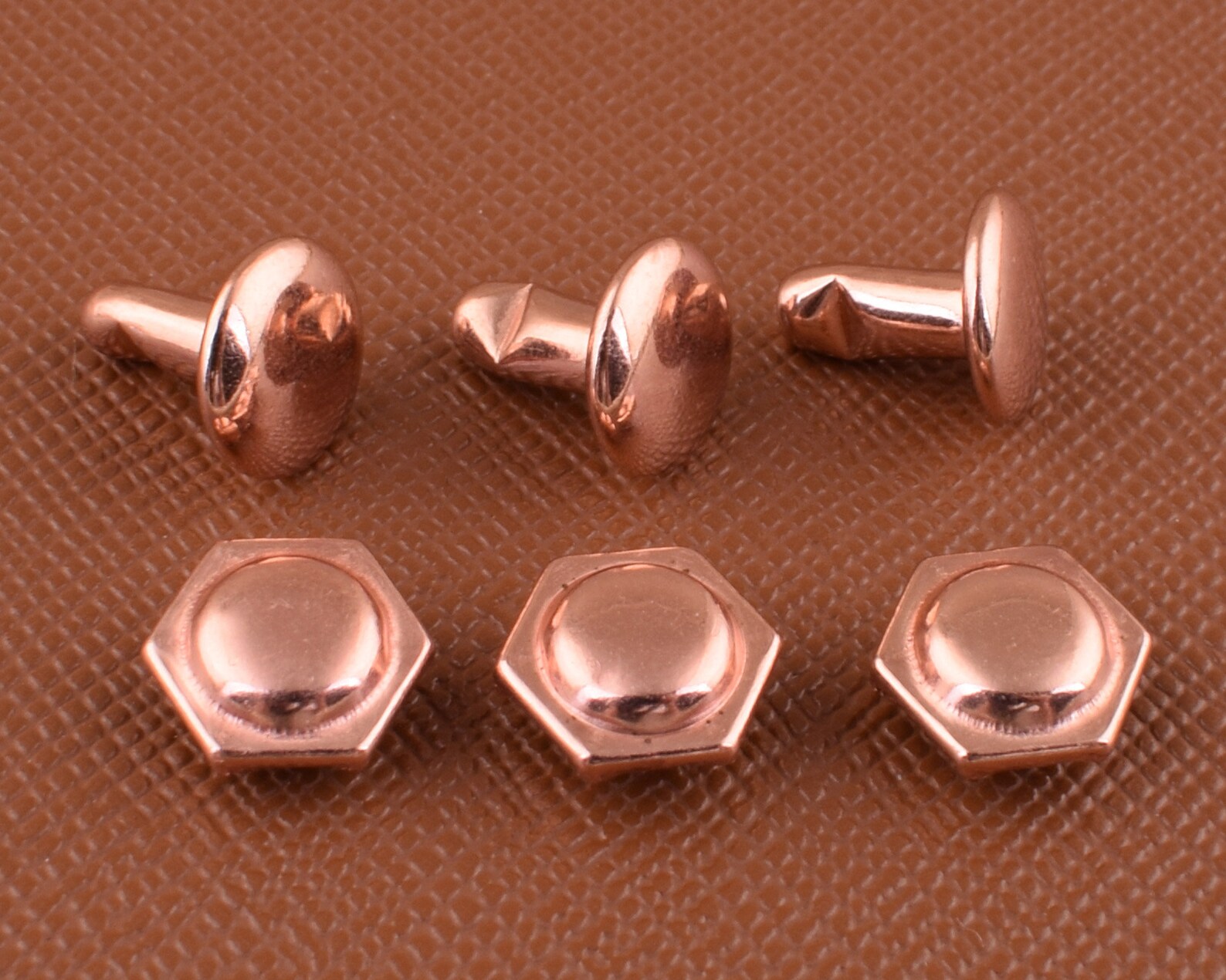 Rose Gold Rivet89 Mm Metal Decorative Round Rivethexagonal | Etsy