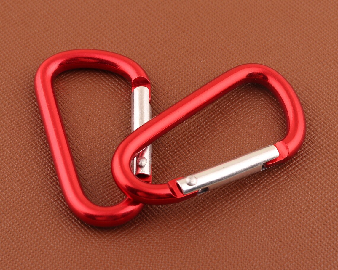Red Key Rings Keychains Aluminum Carabiner Hook Clasps - Etsy