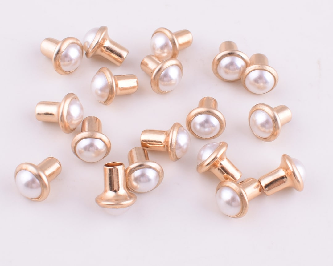 Pearl Rivet Stud,5.5mm Single Cap Small Metal Brass Rapid Rivets for ...