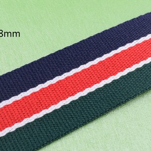 Nylon Stripes Webbing,1.5 Inch (38mm) Woven Tape Dark Blue Red and ...