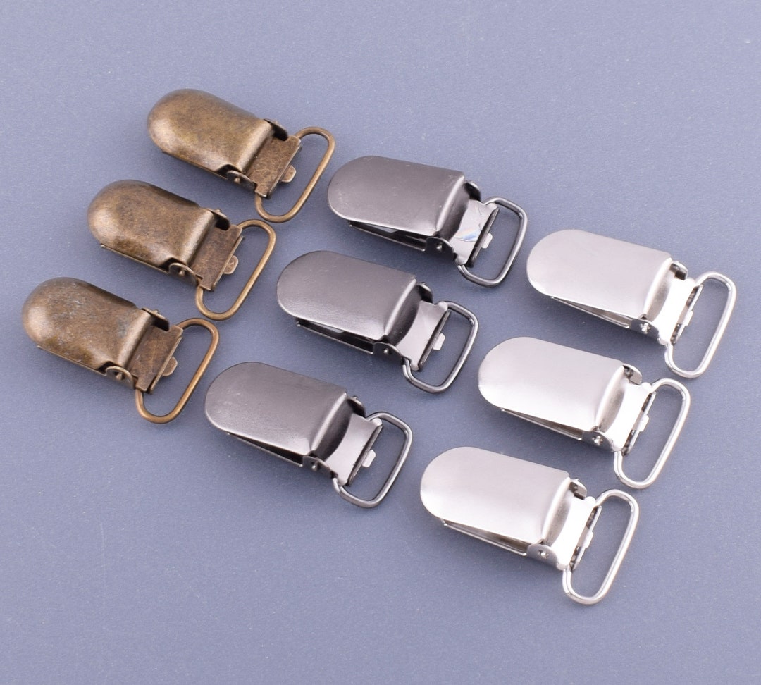 Metal Suspender Clip,3/4'' Pacifier Clips Buckle Belt Clips Silver ...