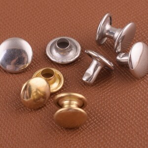Silver/gold Double Cap Rivets Metal Round Rivet Leather Craft Rivet for ...