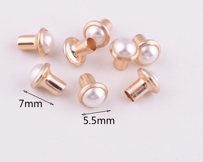 Pearl Rivet Stud5.5mm Single Cap Small Metal Brass Rapid | Etsy