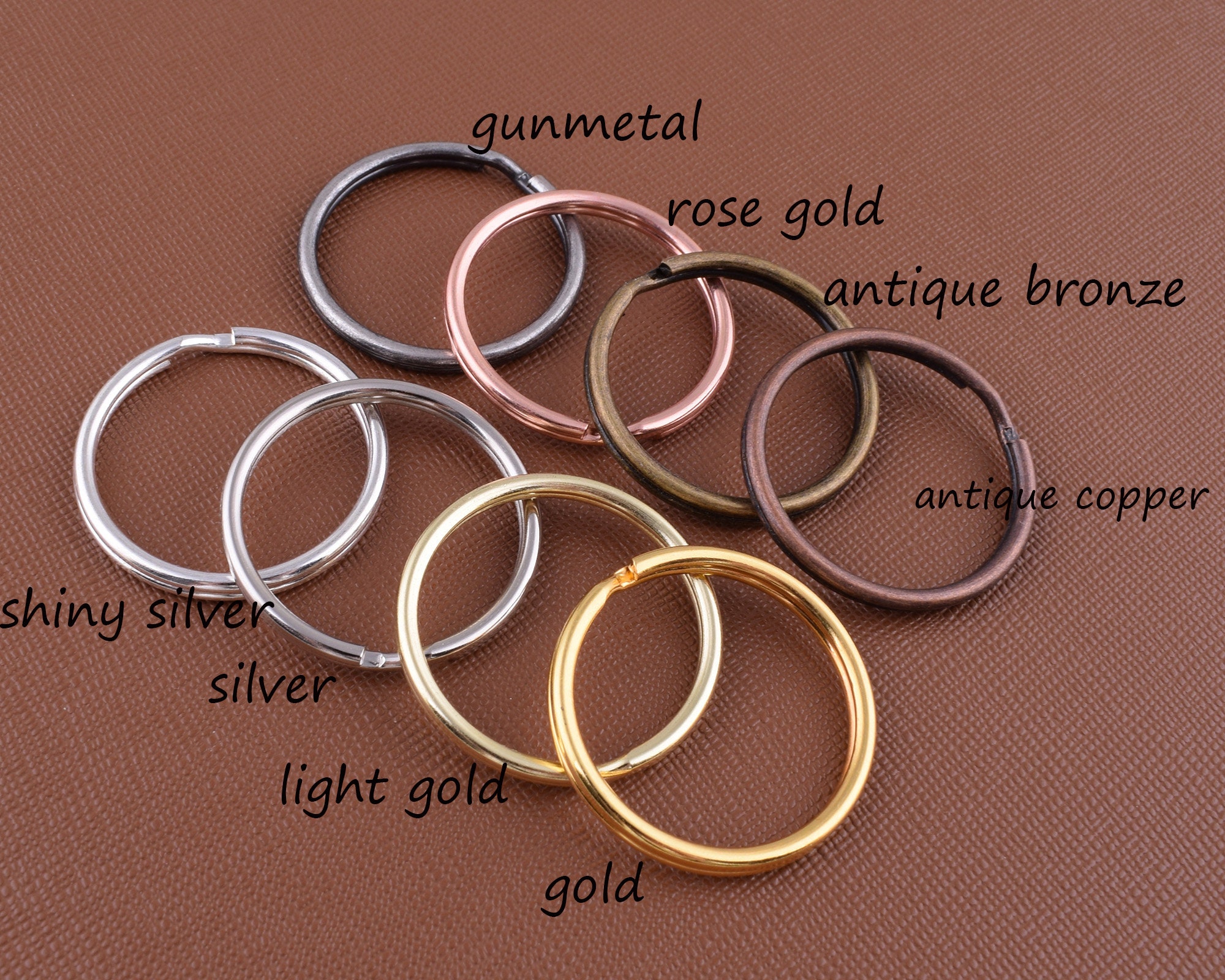 Split key rings30mm eight colors round keychain rings double | Etsy