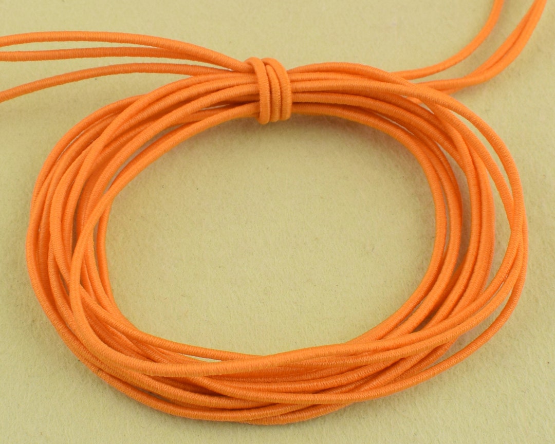 1mm Orange Elastic Cord,25 Yards Nylon Rubber Stretch Elastic String ...