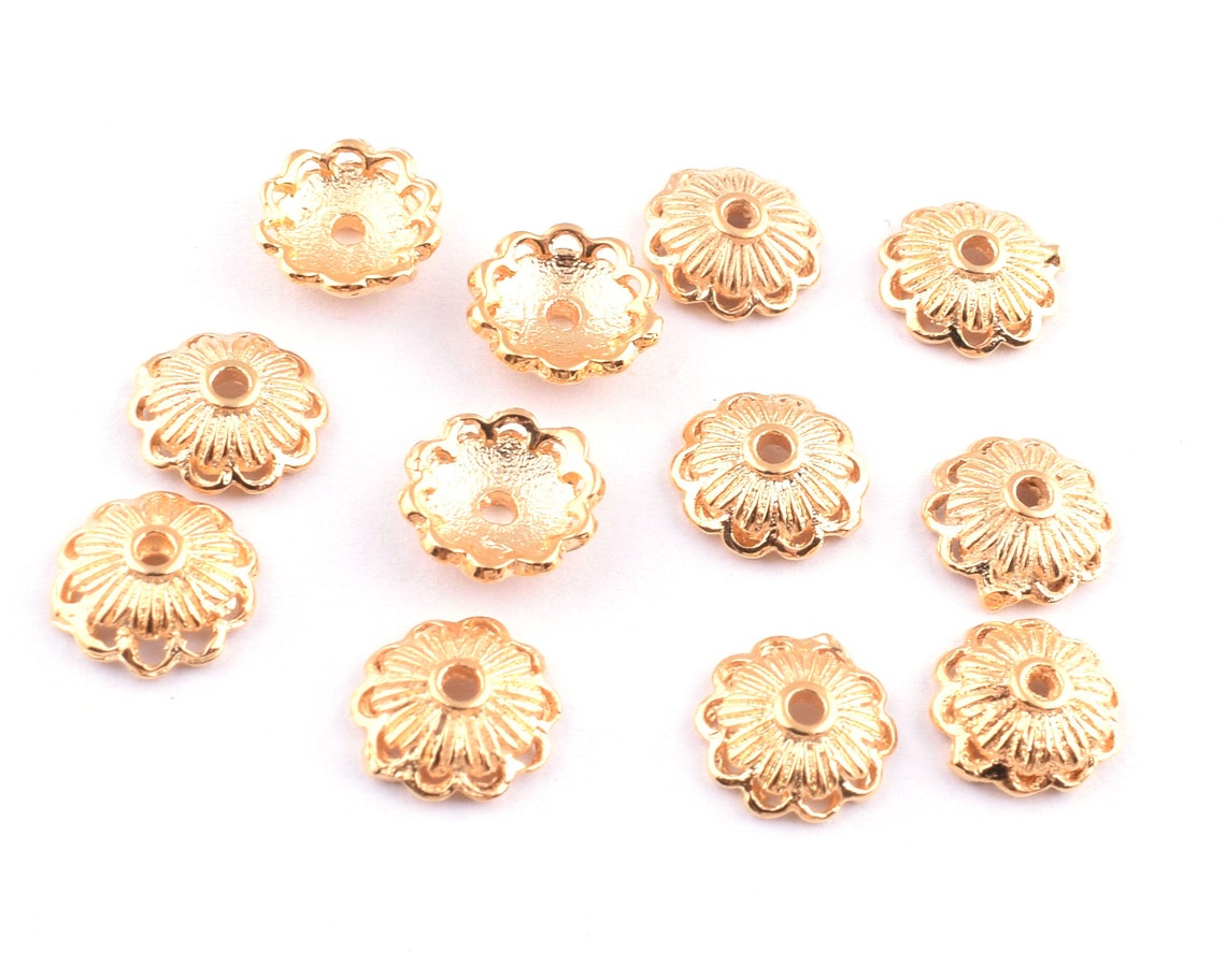 Flower Bead Caps,8mm Gold Flower Beadcap Filigree Bead Cap,high Quality ...