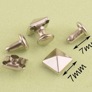 Silver Square Rivet Double Cap Rivets Purse Hardware Rivets for Leather ...