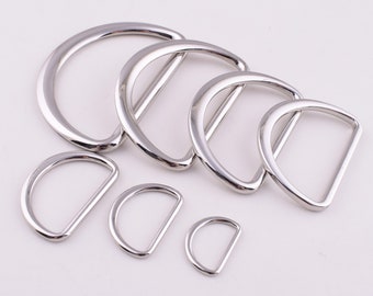 1 Metal D-rings Dee Rings Non Welded pearl Nickel Matte Finish D-RING ...