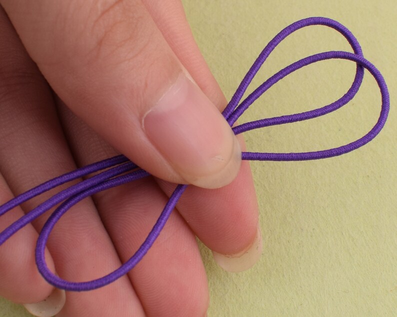 Purple Elastic Cord1mm Elastic Draw Cord Ropepolyester Round - Etsy