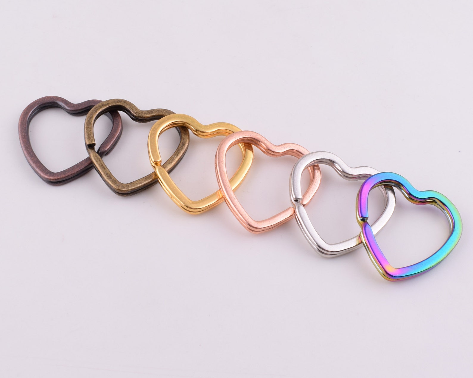 Heart Key Rings Keychain Ring31mm Rose Gold/rainbow/antique - Etsy New ...