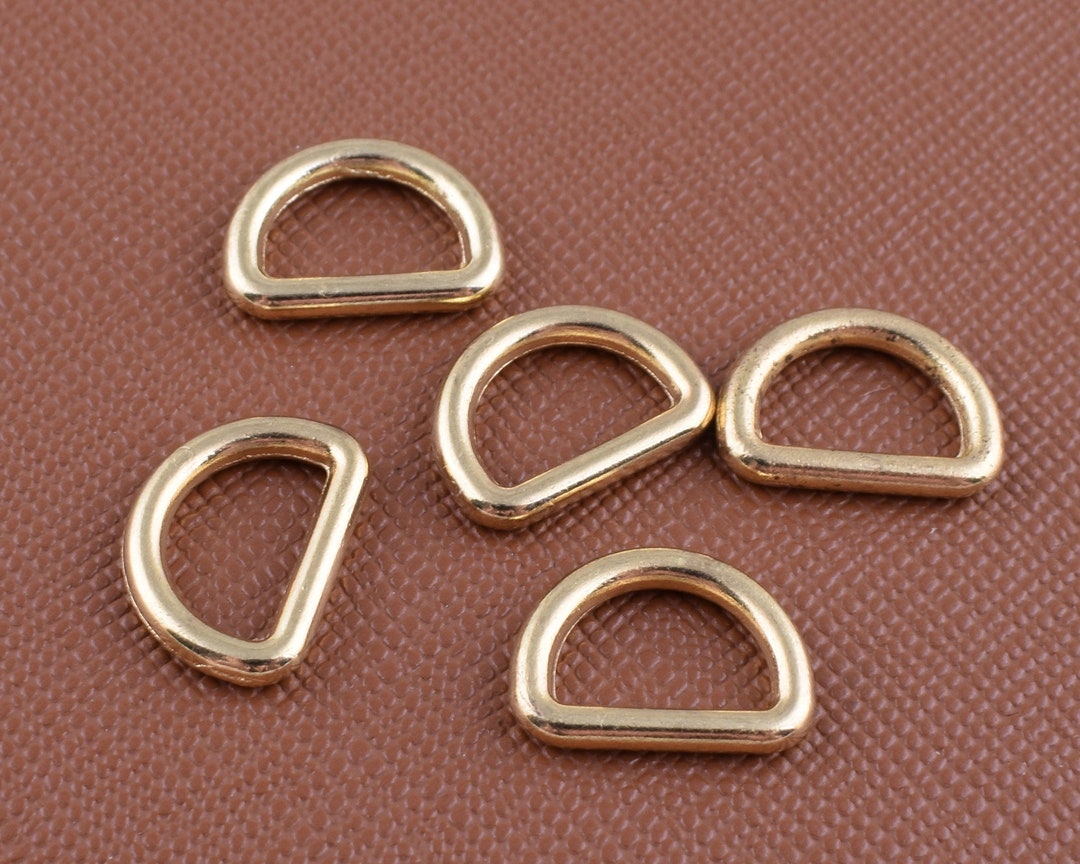 Mini Metal D-rings,9mm Gold Small D Rings Tiny D Loop for Belt Purse ...