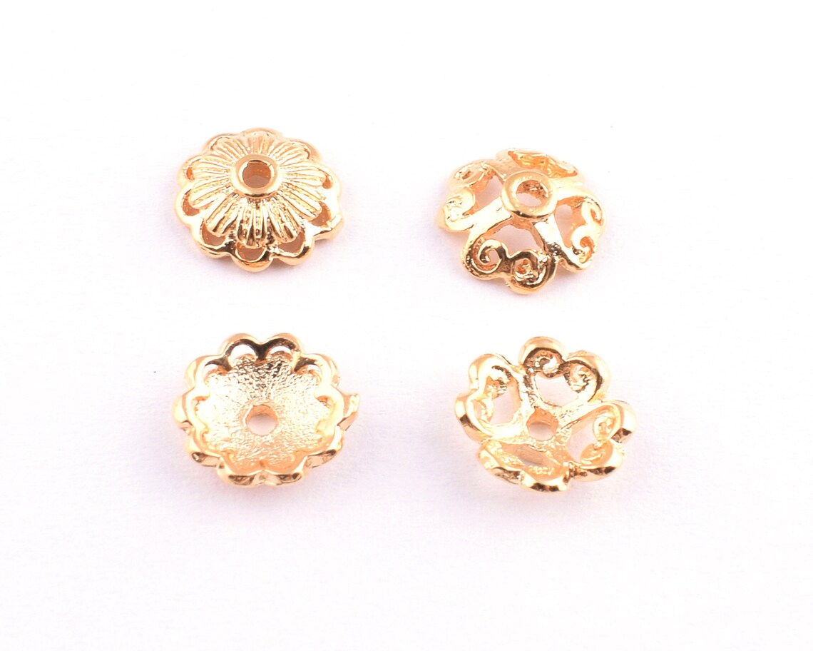 Flower Bead Caps,8mm Gold Flower Beadcap Filigree Bead Cap,high Quality ...