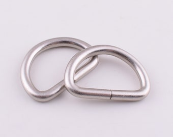 1 Metal D-rings Dee Rings Non Welded pearl Nickel Matte Finish D-RING ...