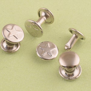 Double Cap Rivets Silver Pattern "star" Rivets Metal Rivet Leather ...