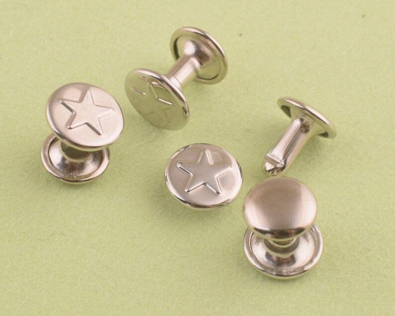 Double Cap Rivets Silver Pattern star Rivets Metal - Etsy