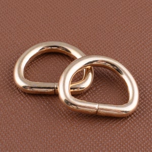 Mini D-rings,20 Pcs 14mm Metal D Rings Light Gold Small D Loop D ...