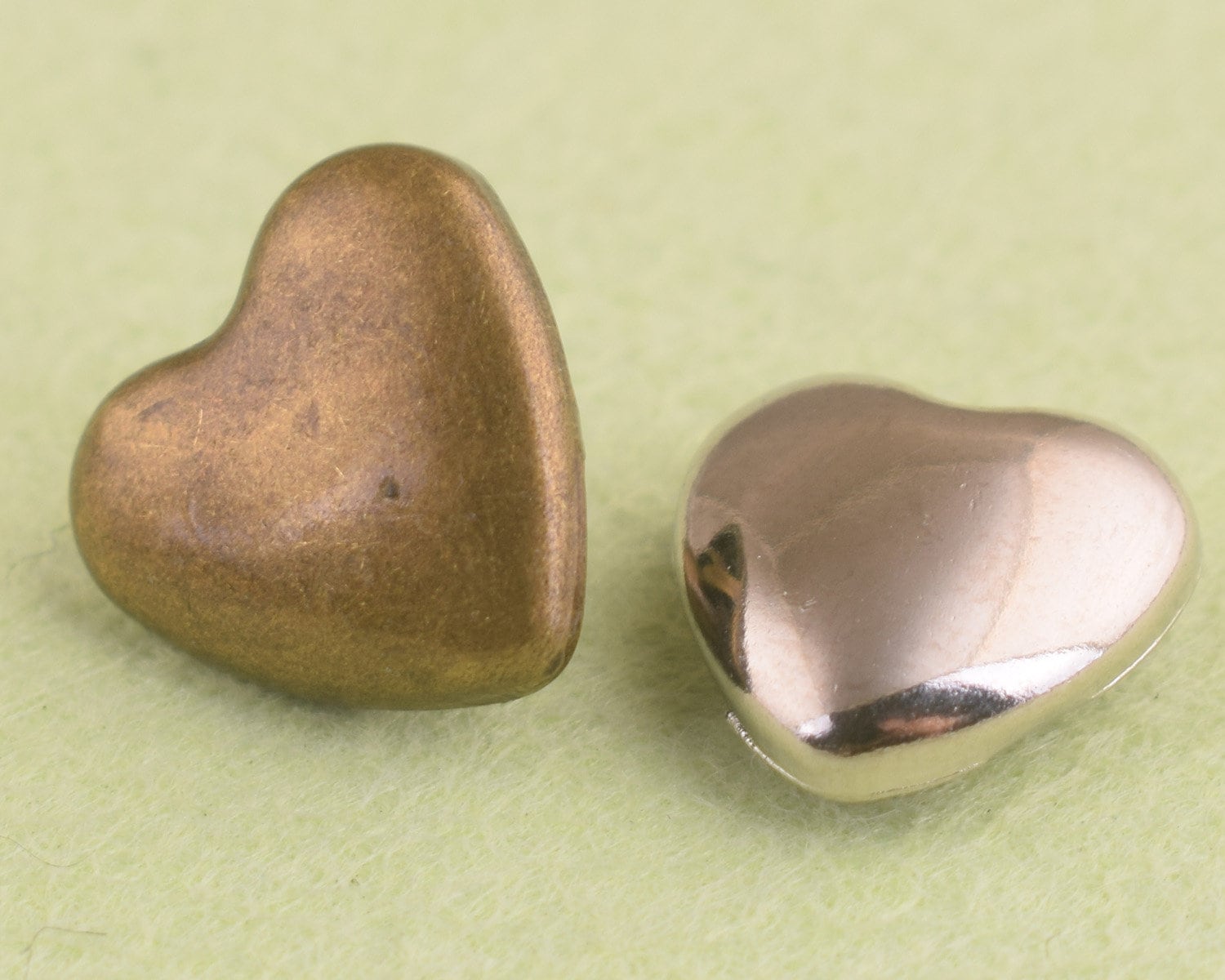 Heart shaped rivet bronze/silver rivets Double Cap | Etsy