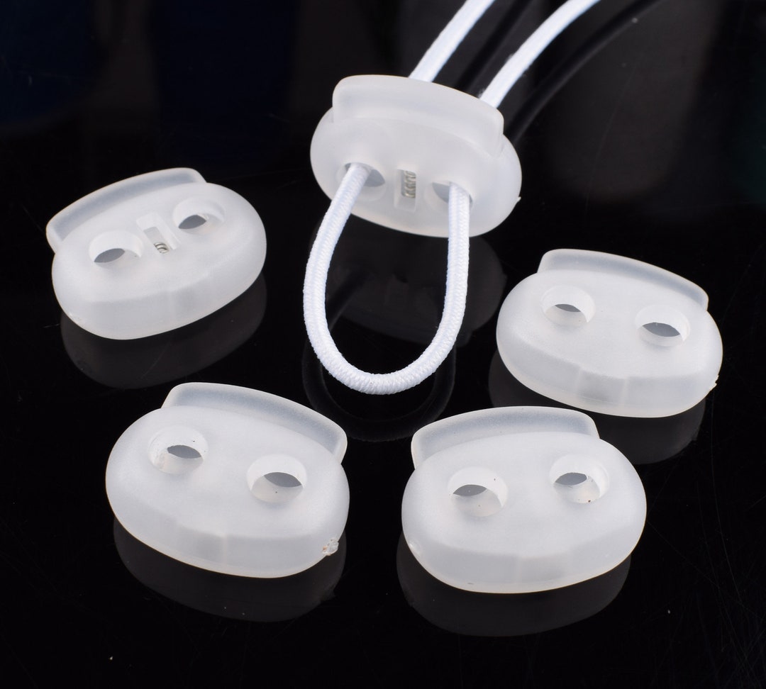 Cord Lock,white Plastic Cord Stopper,20*24mm Double Hole Spring Rope ...