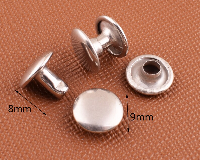 Silver Rivets98mm Silver Double Cap Round Rivets100 Sets - Etsy