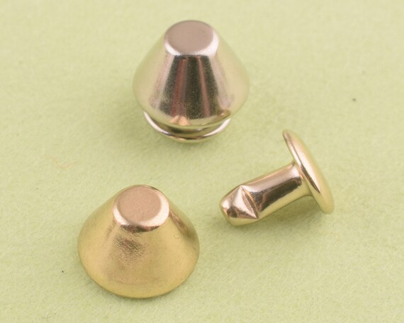 Silver rivet light gold rivets leatherworking hardware Double | Etsy