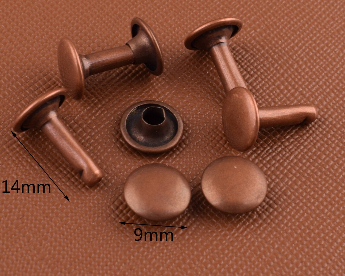 Antique copper Rivet Studs914 mm Double Cap Round Rivets | Etsy