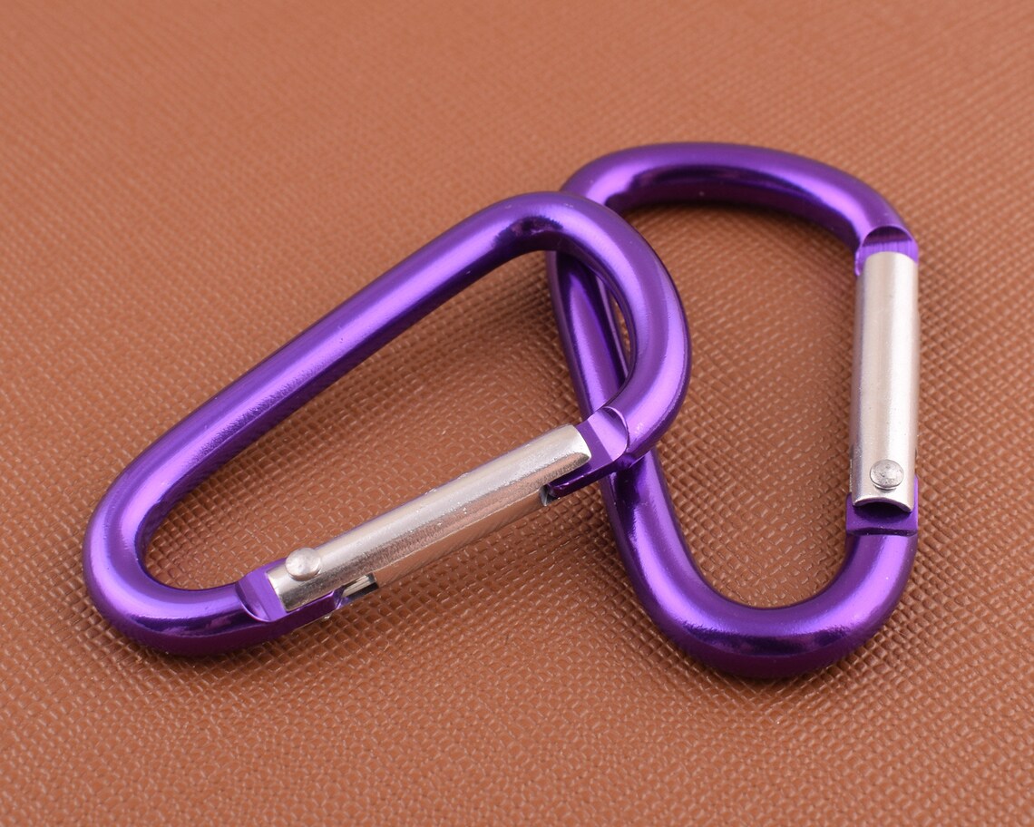 Purple Aluminum Carabiner Black Key Ring Carabiner Keyring Clip ...