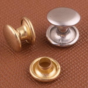 Silver/gold Double Cap Rivets Metal Round Rivet Leather Craft Rivet for ...