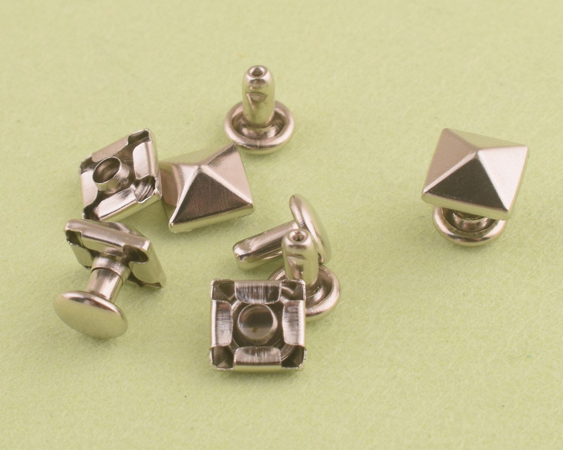 Silver Square Rivet Double Cap Rivets Purse Hardware Rivets - Etsy