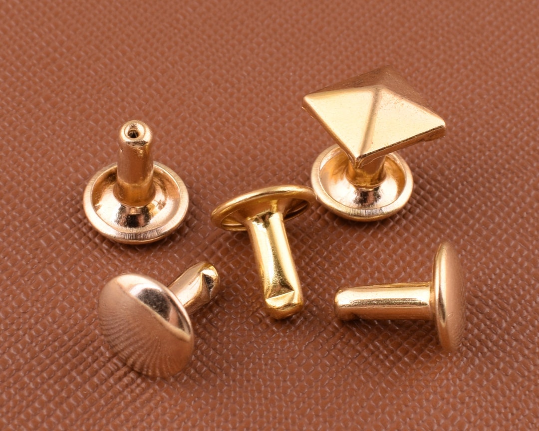 Rivet,50 Sets Gold Square Rivet Double Cap Rivets Purse Hardware Rivets ...
