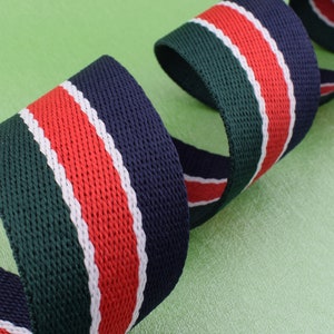 Nylon Stripes Webbing,1.5 Inch (38mm) Woven Tape Dark Blue Red and ...