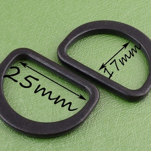6 Pcs 1 Inch D-rings Black D Ring D Circles Metal D Loop D Circle for ...