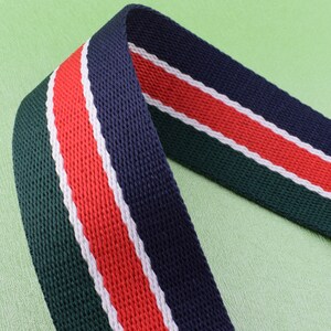 Nylon Stripes Webbing,1.5 Inch (38mm) Woven Tape Dark Blue Red and ...
