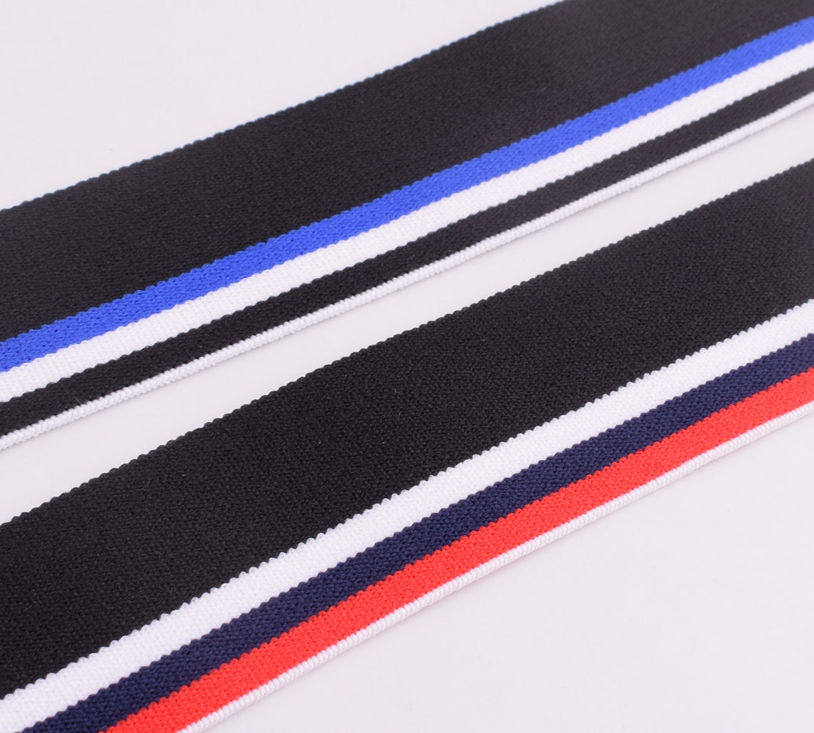 1.5‘’ Elastic Webbing,38mm Red Blue Stripes Cotton Webbing Ribbon ...