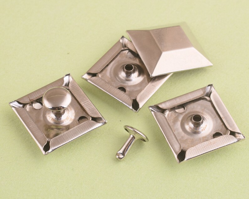 1 inch double cap rivets silver metal rivet square rivets for | Etsy