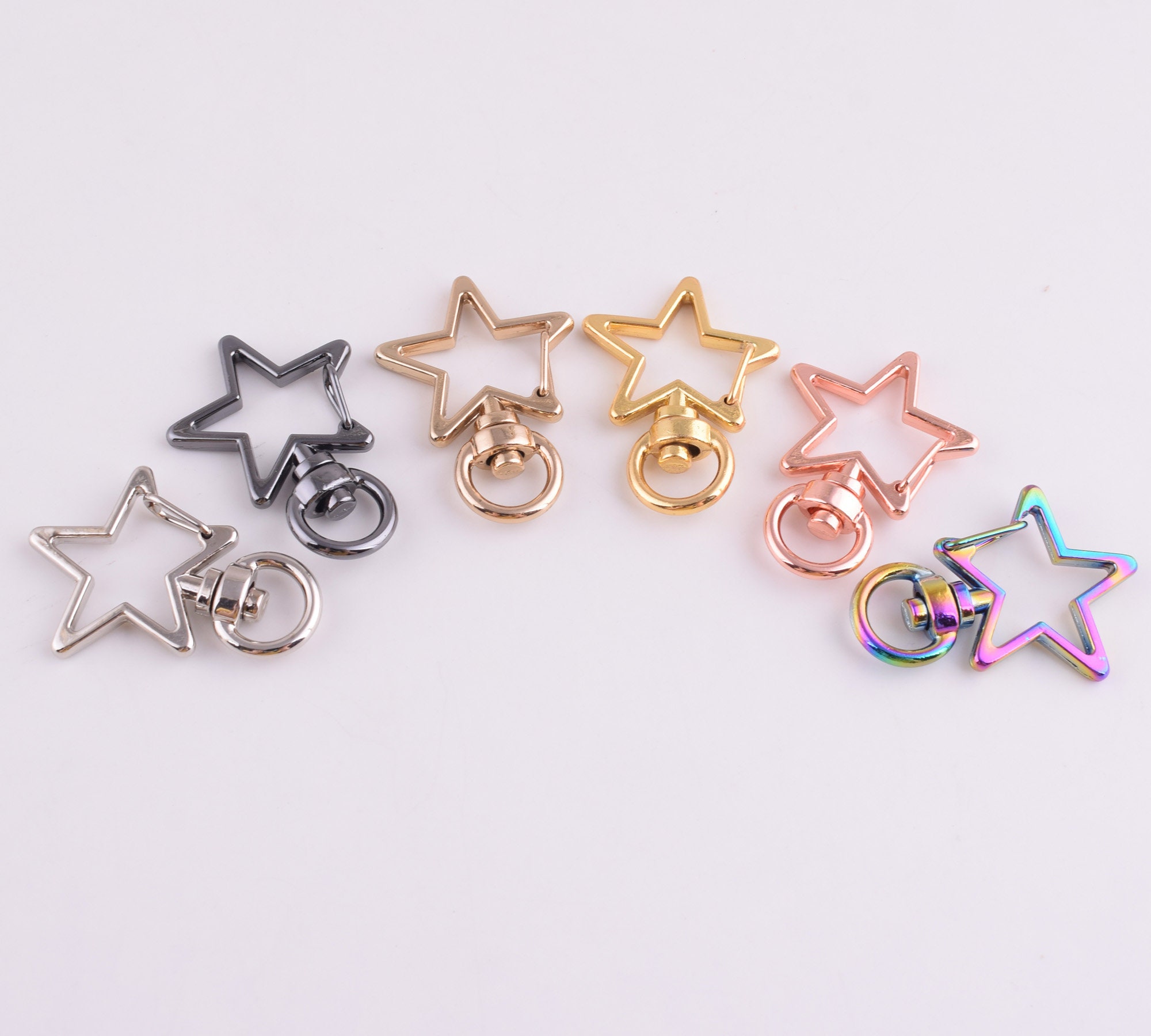 Star Shape Swivel Clasps ,star Key Rings Keychains Swivel Hook,rainbow ...