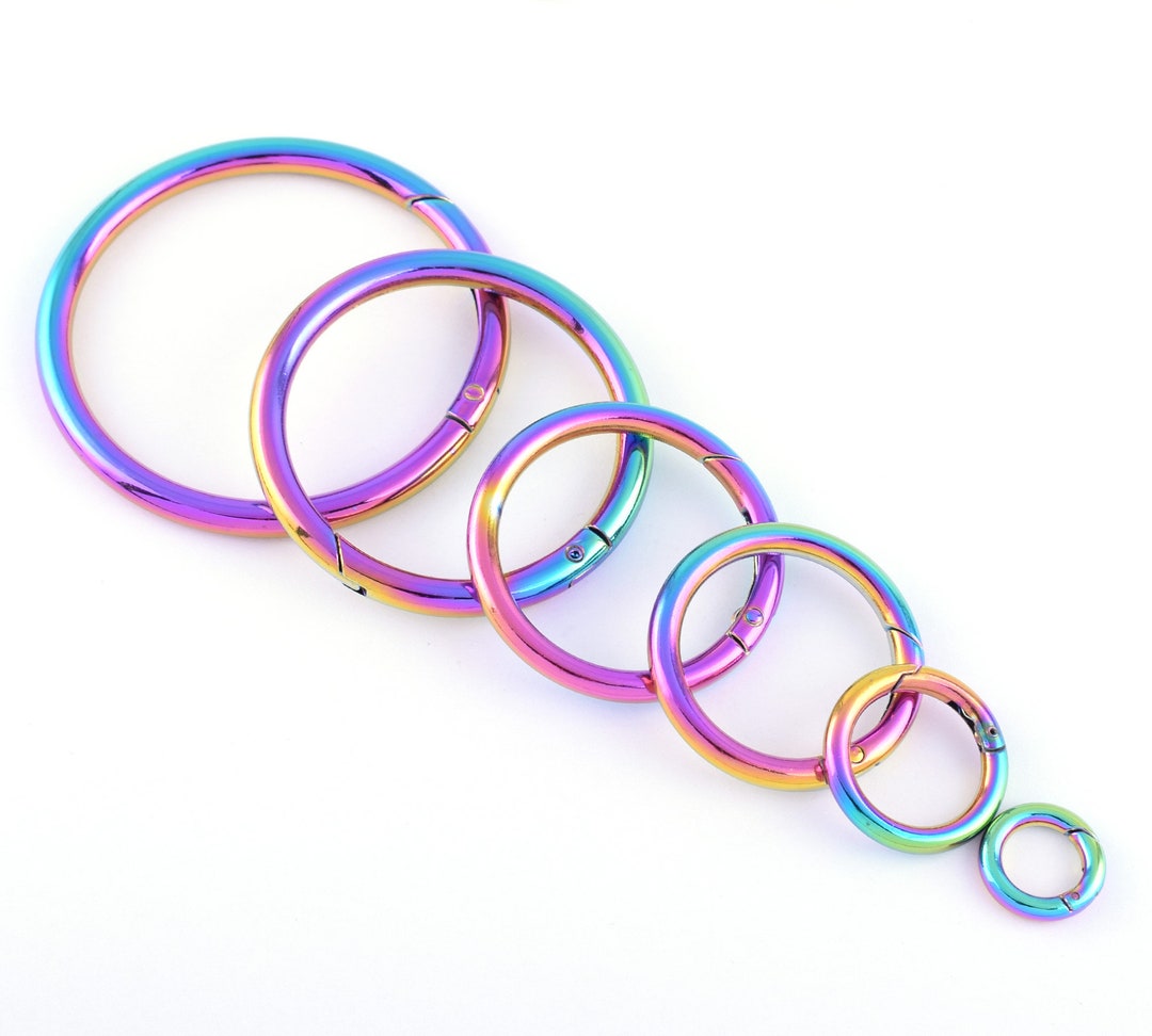 Rainbow Spring O Ring Push Snap Hook,metal Purse Strap Ring Clasp Round ...