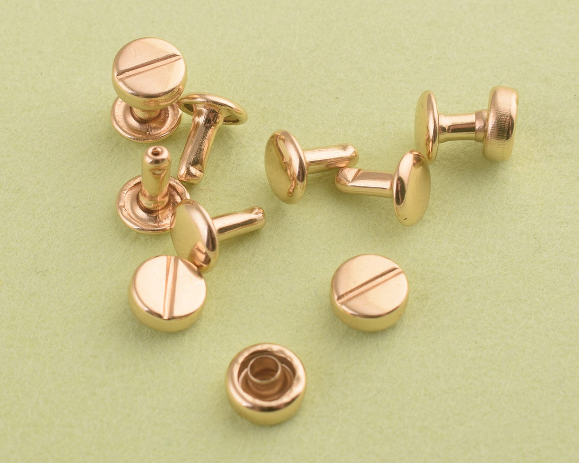 Double Cap Rivets Gold Rivet Round Rivet Metal Rivets for | Etsy