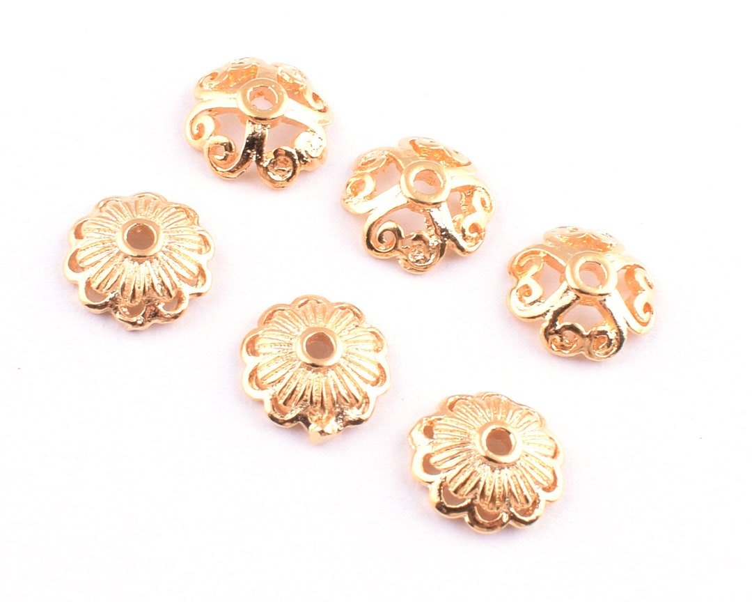 Flower Bead Caps,8mm Gold Flower Beadcap Filigree Bead Cap,high Quality ...