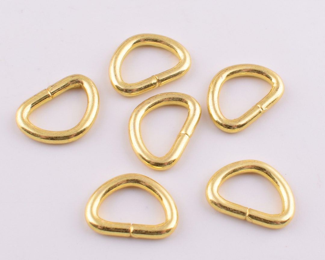 Metal D-rings 10mm Mini D Rings Gold Small D Loop D Circles Strap Ring ...