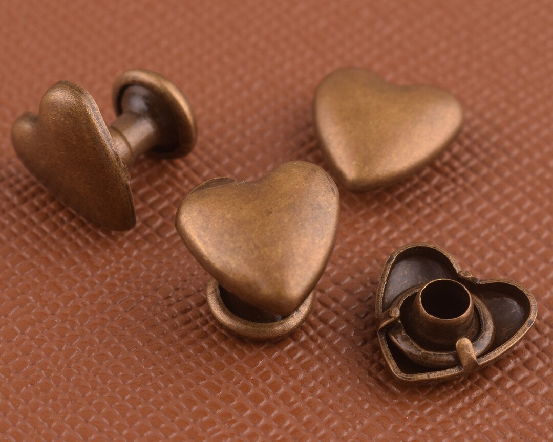 Heart Shaped Rivet Bronze Rivets Double Cap Rivets Rivet Studs for ...