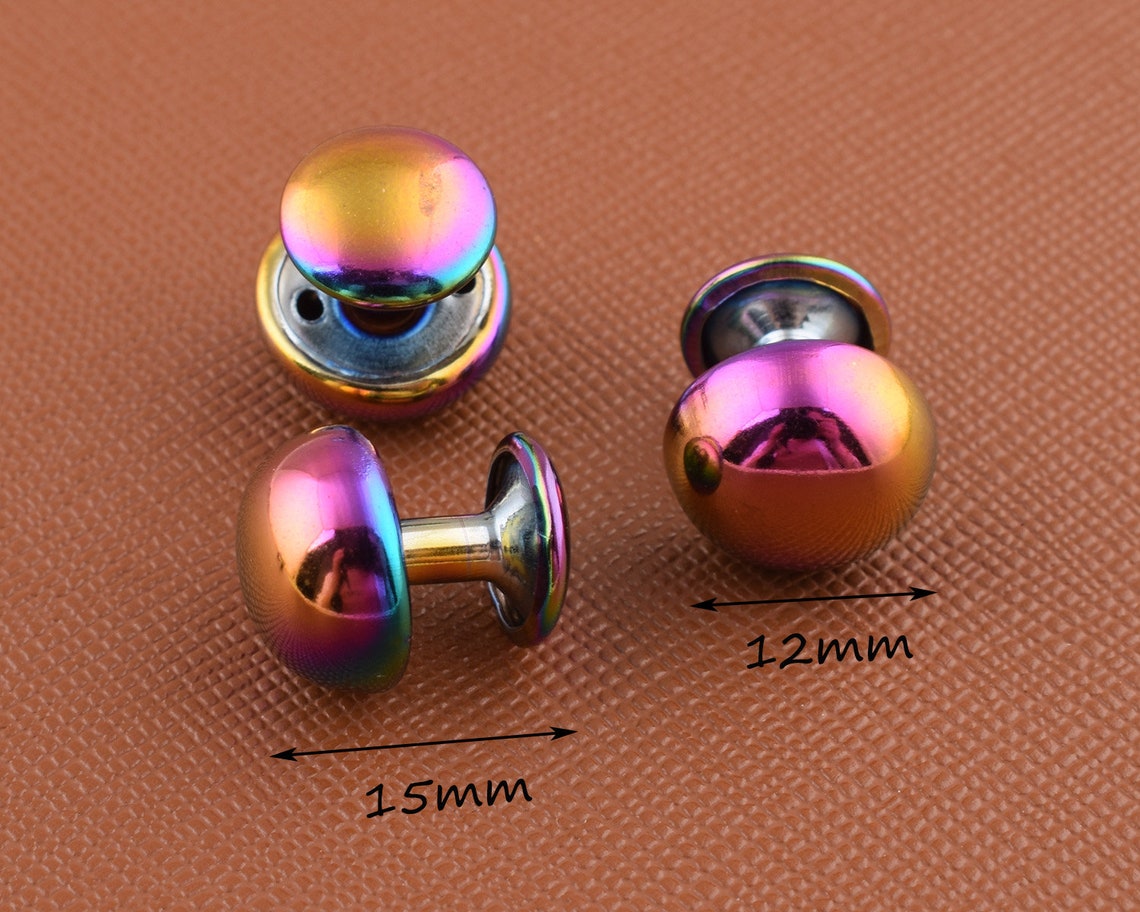 Rainbow Metal Rivets Studs Rapid Studs12mm15mm Double Cap | Etsy