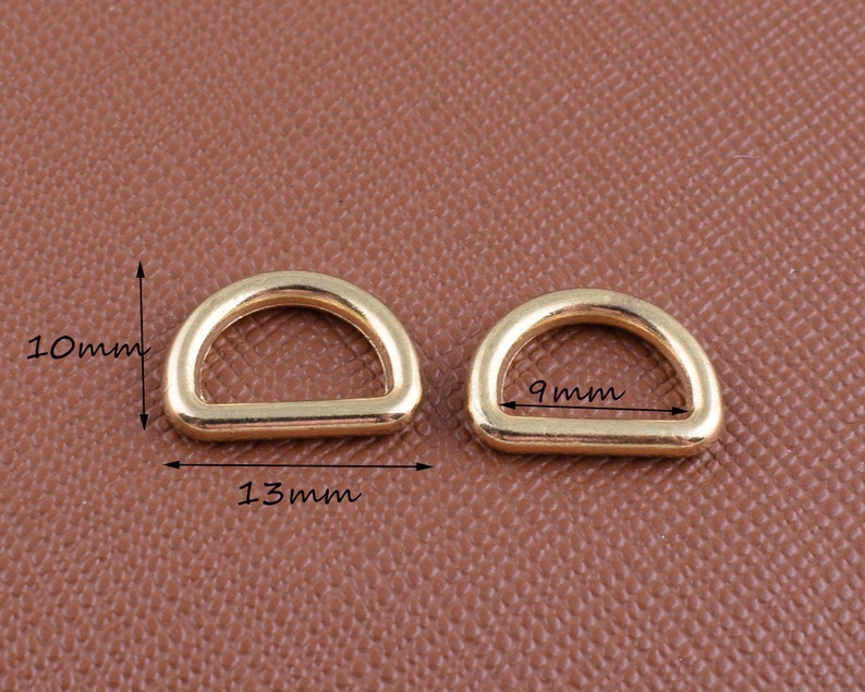 Mini Metal D-rings,9mm Gold Small D Rings Tiny D Loop for Belt Purse ...